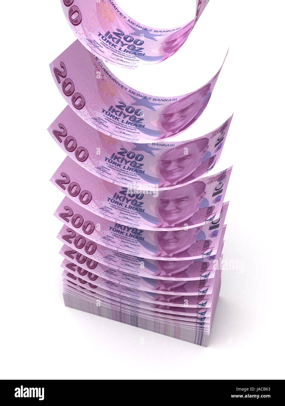 Flying Turkish Lira Transfer (isolated with clipping path Stock Photo ...