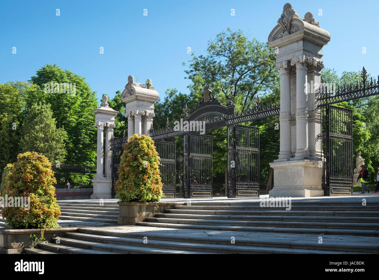 Ornate main entrance of Buen Retiro Park, one of the largest parks in ...
