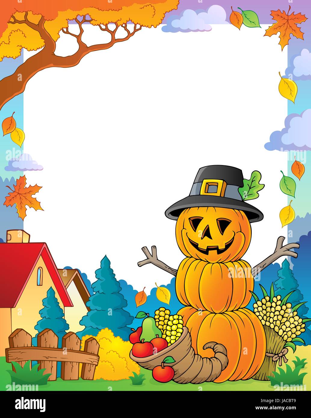 Thanksgiving theme frame picture illustration hi-res stock photography ...