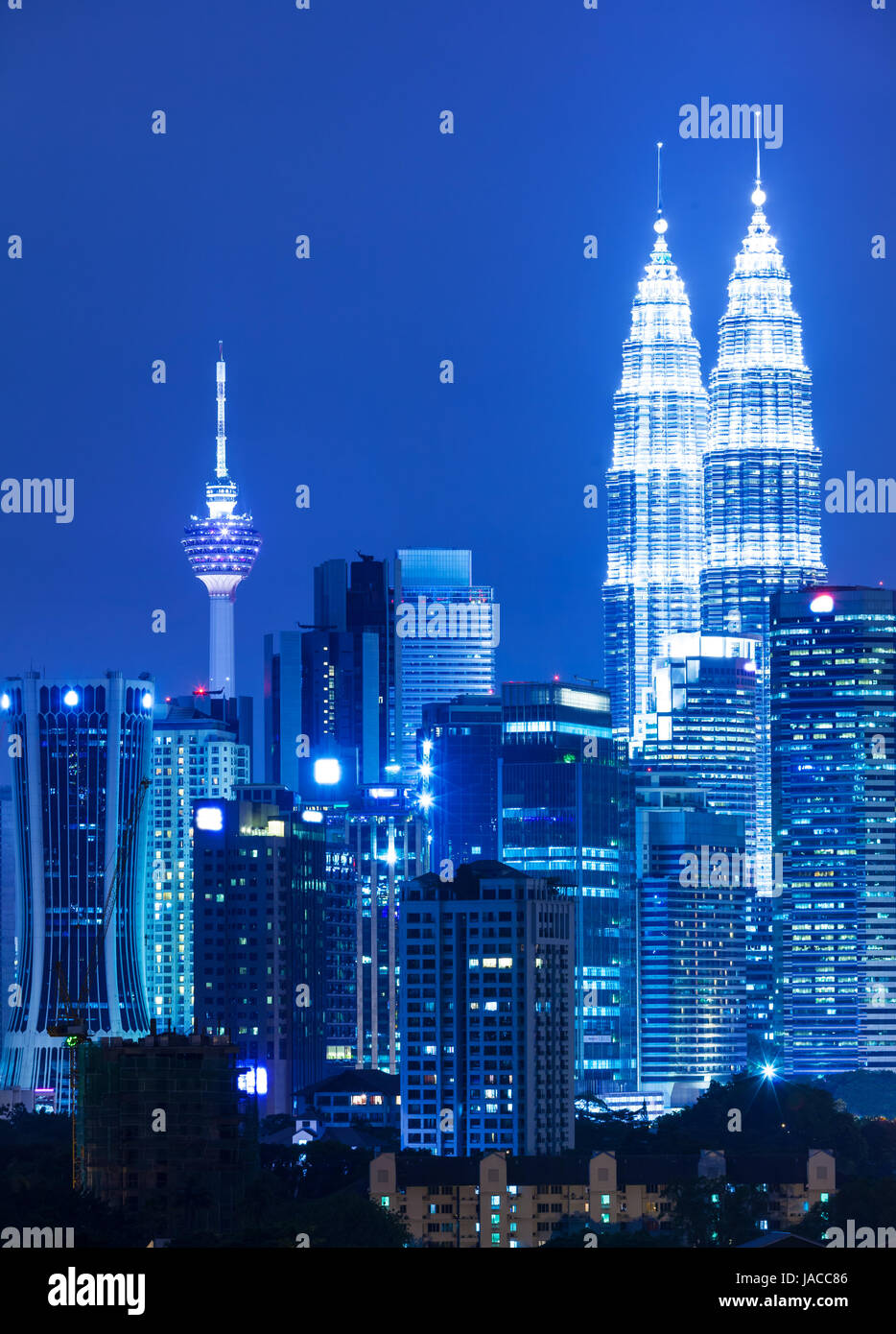 Kuala Lumpur skyline at night Stock Photo - Alamy