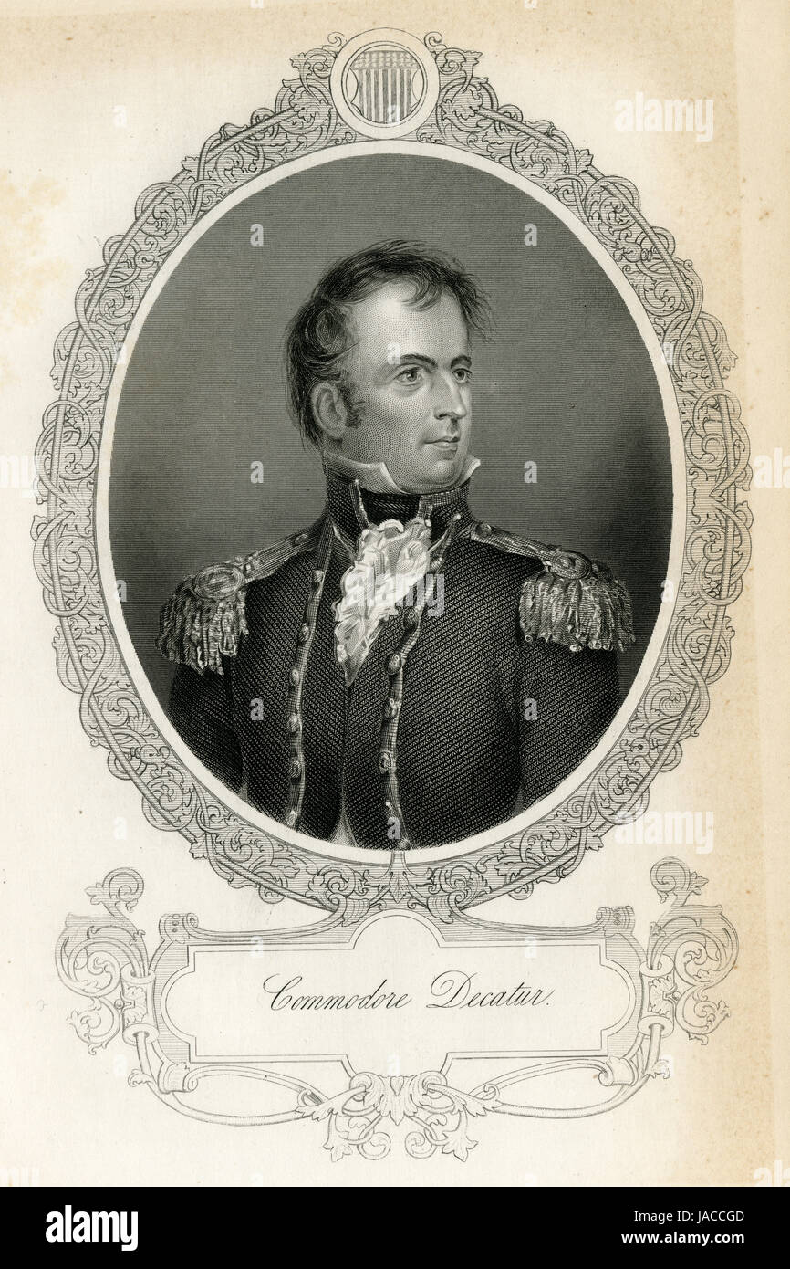 Antique c1860 engraving, Stephen Decatur. Stephen Decatur, Jr. (1779 ...