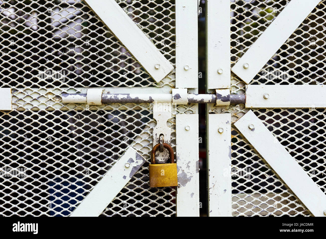 Metal door with lock Stock Photo - Alamy