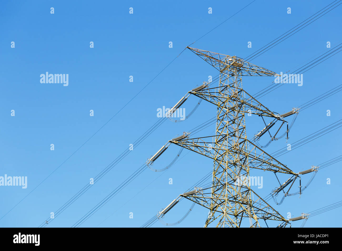 Power distribution tower with clear sky Stock Photo - Alamy