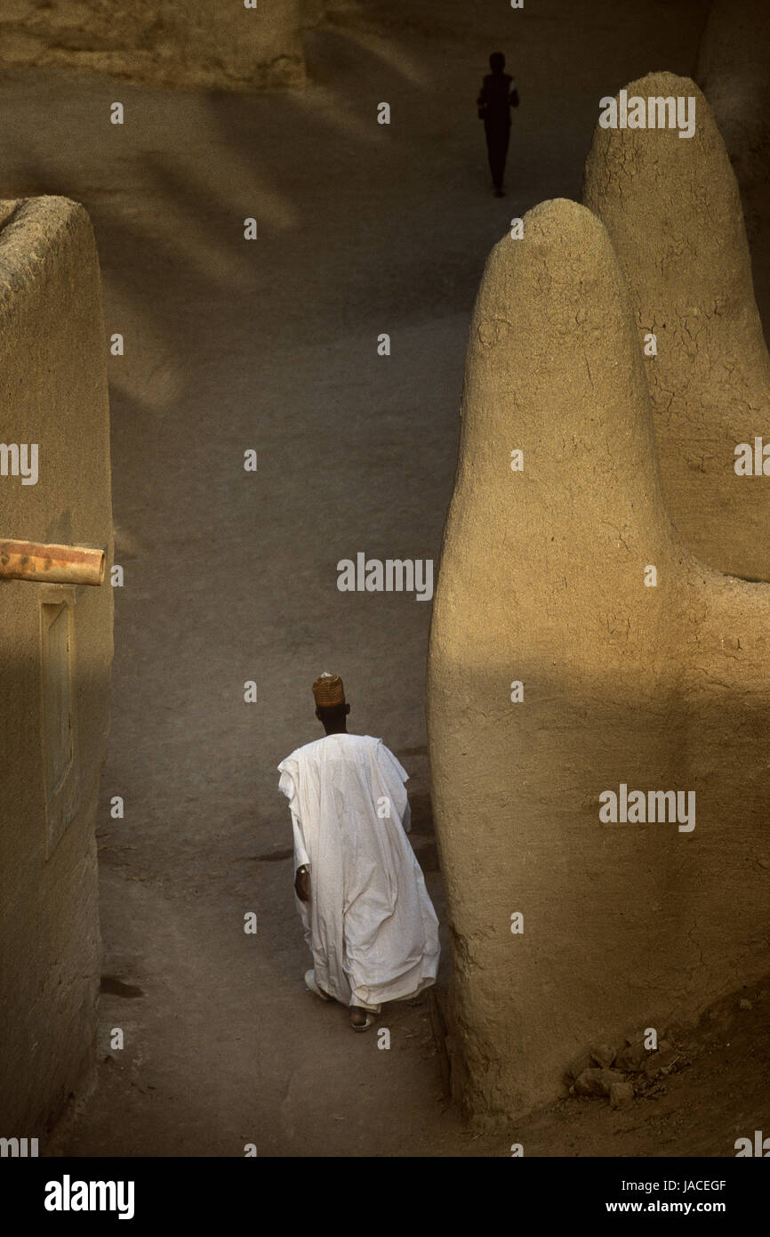 Mali, Djenne - January 25, 1992: impressive mosques built entirely of ...