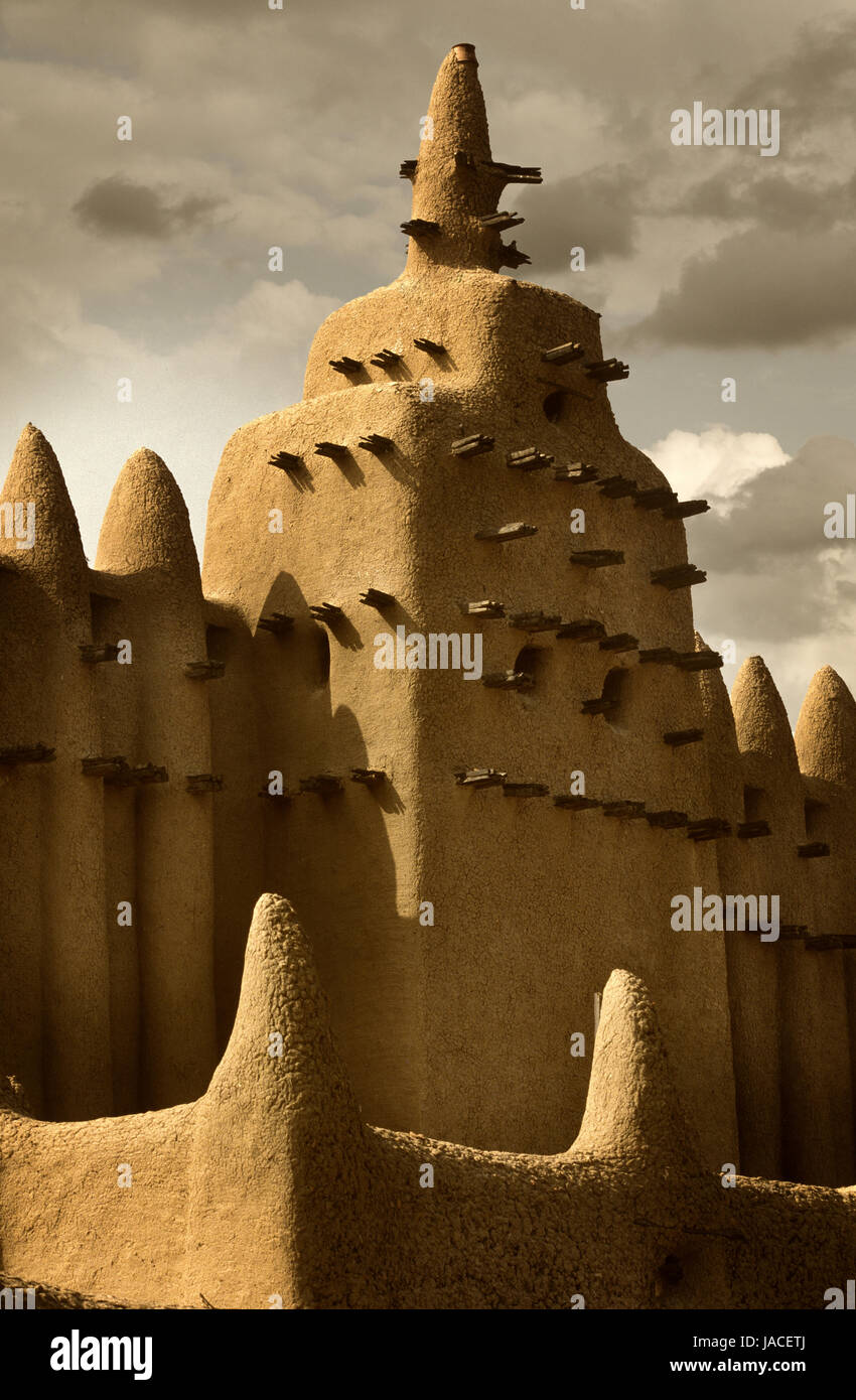 Mali, West Africa, Djenne - impressive mosques built entirely of clay ...