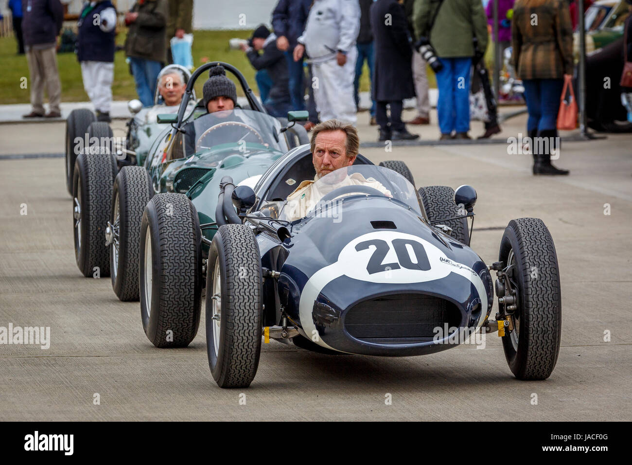1954 Cooper-Climax T45 with driver Christopher Lunn in the paddock for ...