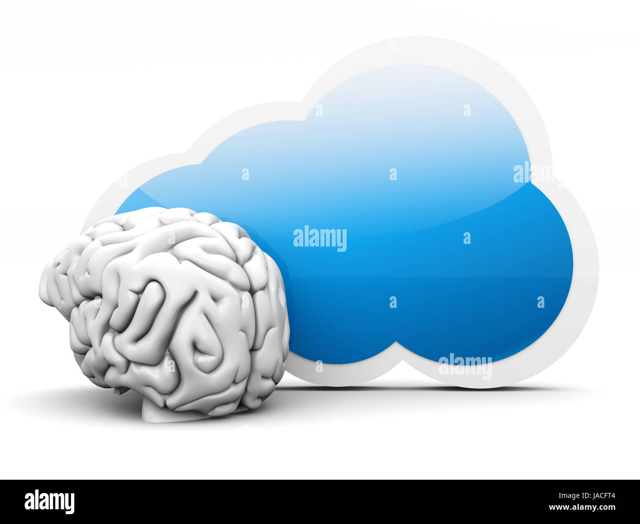 Intelligence of cloud computing. 3D rendered illustration Stock Photo ...