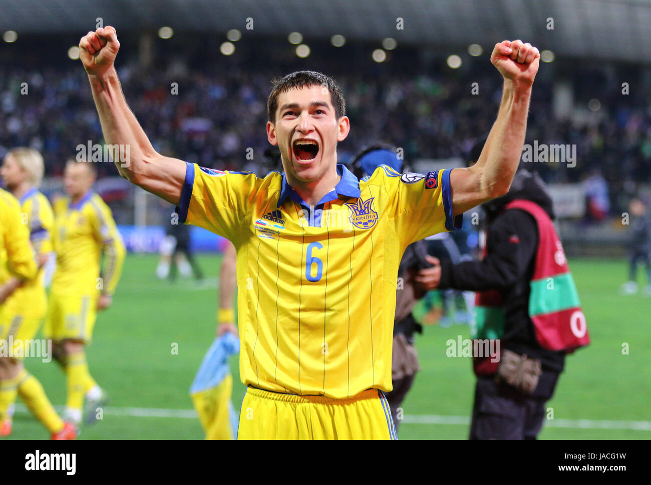 MARIBOR, SLOVENIA - NOVEMBER 17, 2015: Taras Stepanenko of Ukraine ...