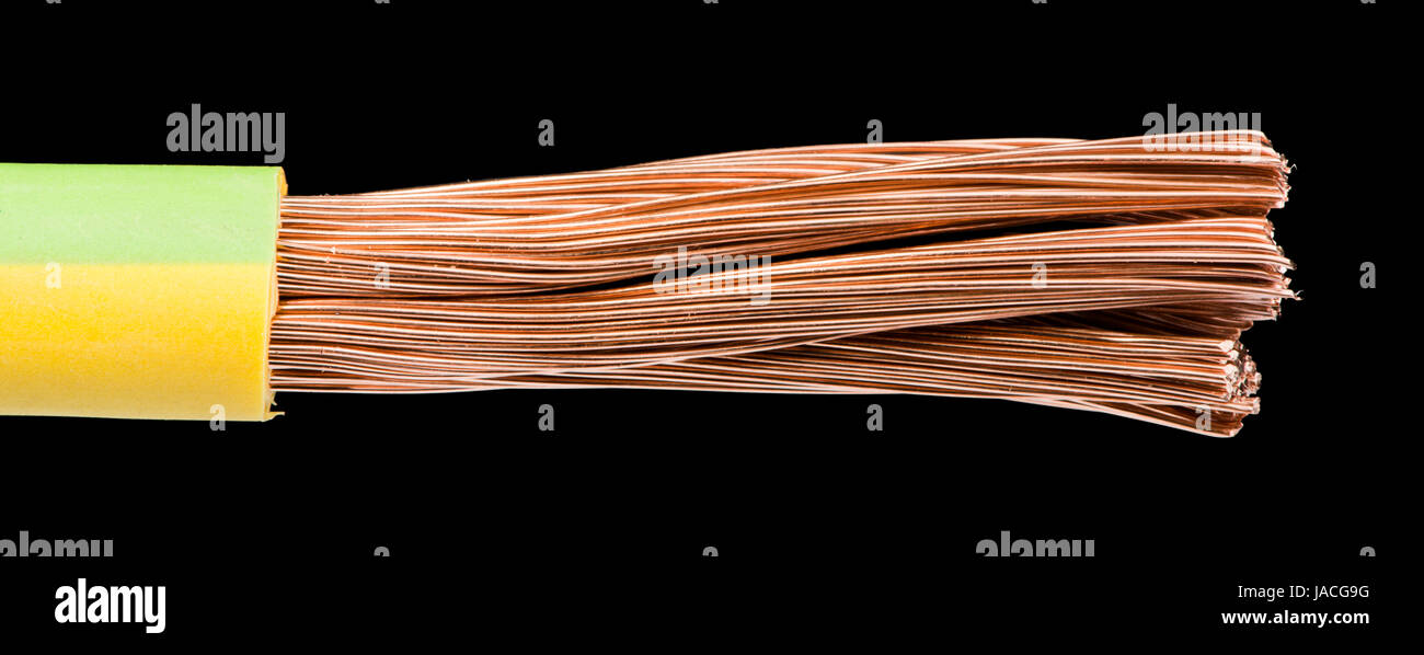 Exposed cables and wires. Studio shot black isolated Stock Photo - Alamy