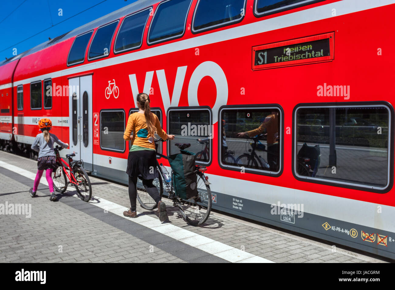 Regional Train Germany Bikers Bicycles on Platform Railway Station Bad ...
