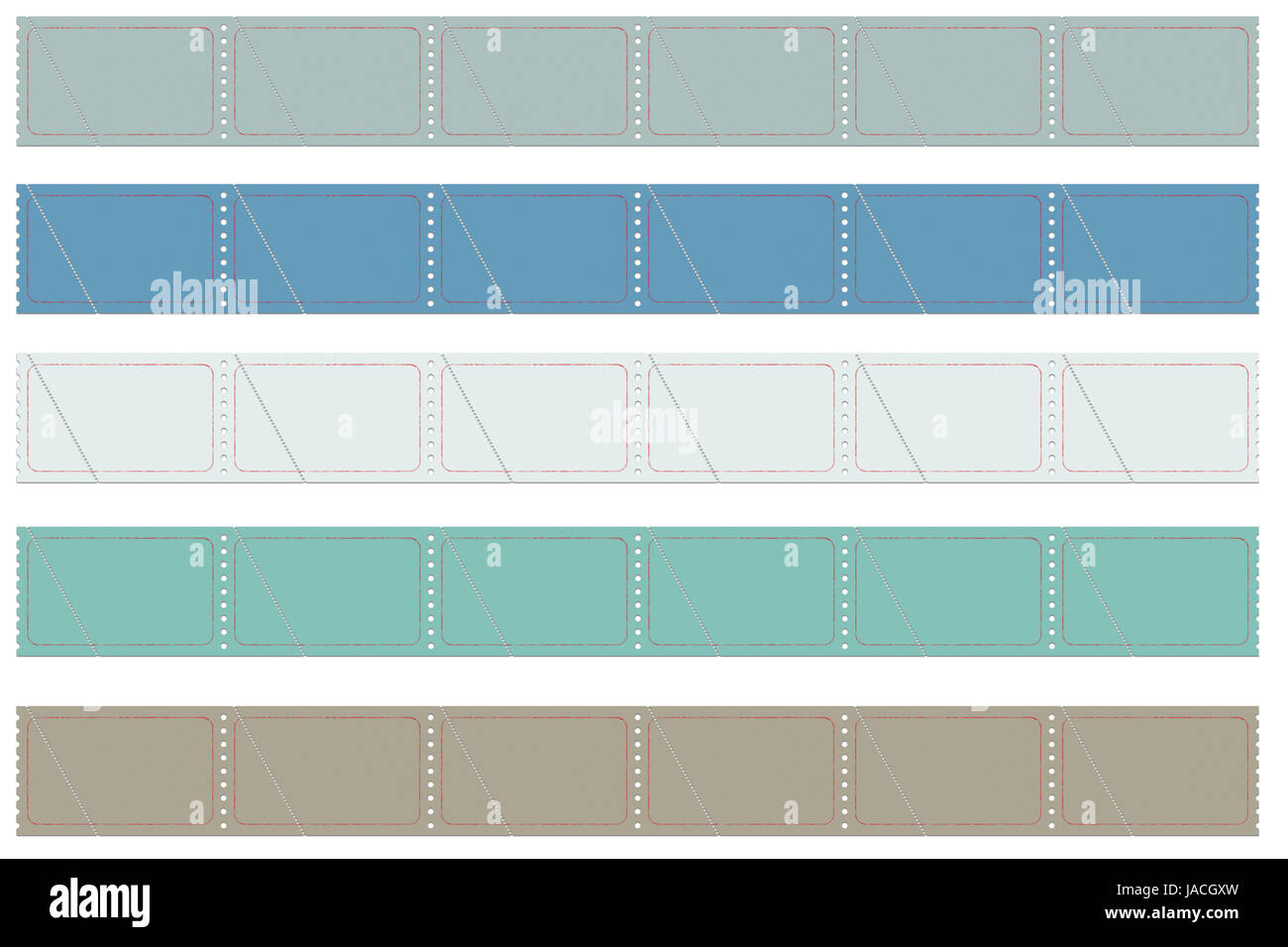 Collection of vintage style Tickets in different Colors Stock Photo - Alamy