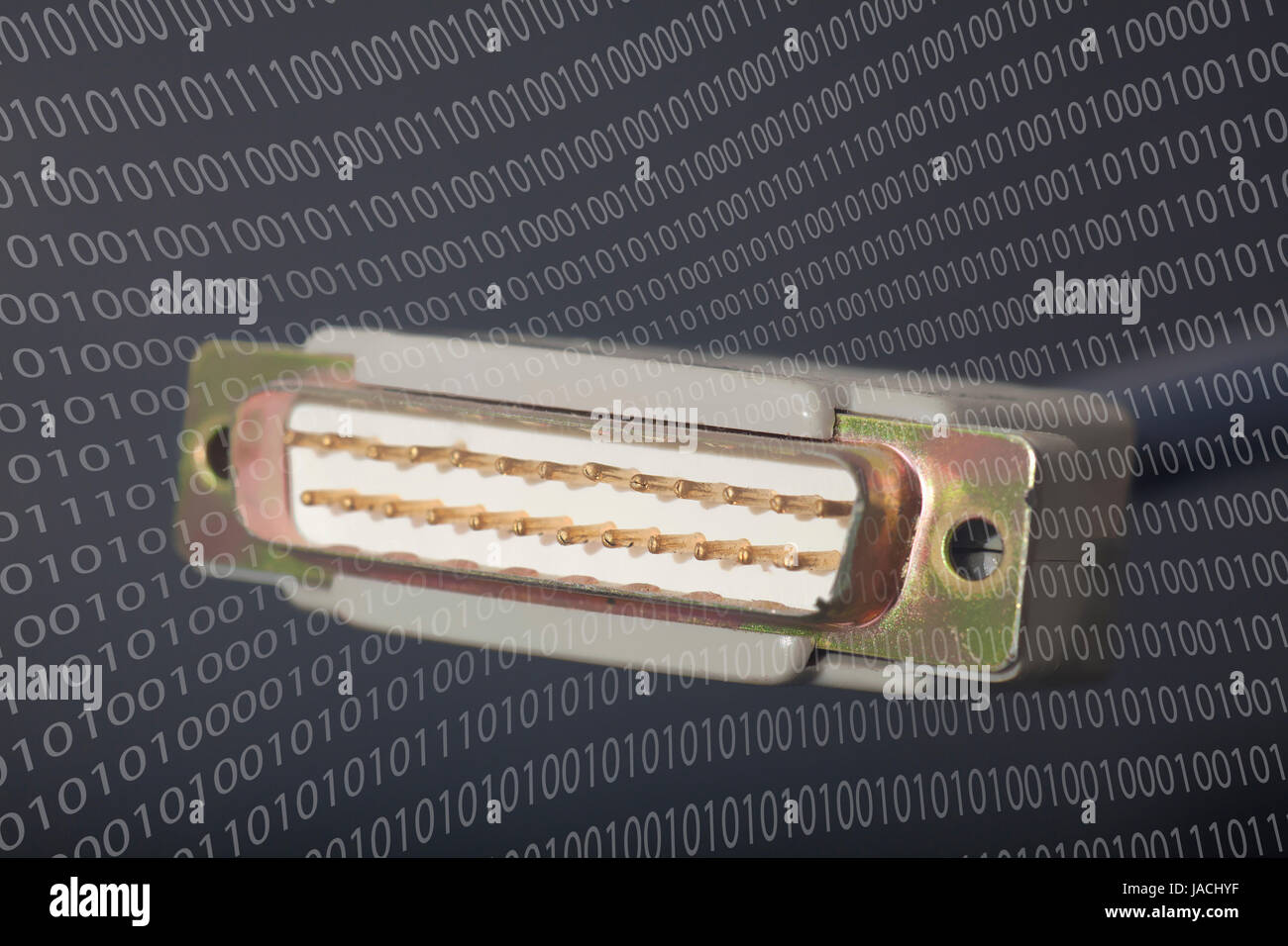 Detail of LPT Port in black background Stock Photo - Alamy