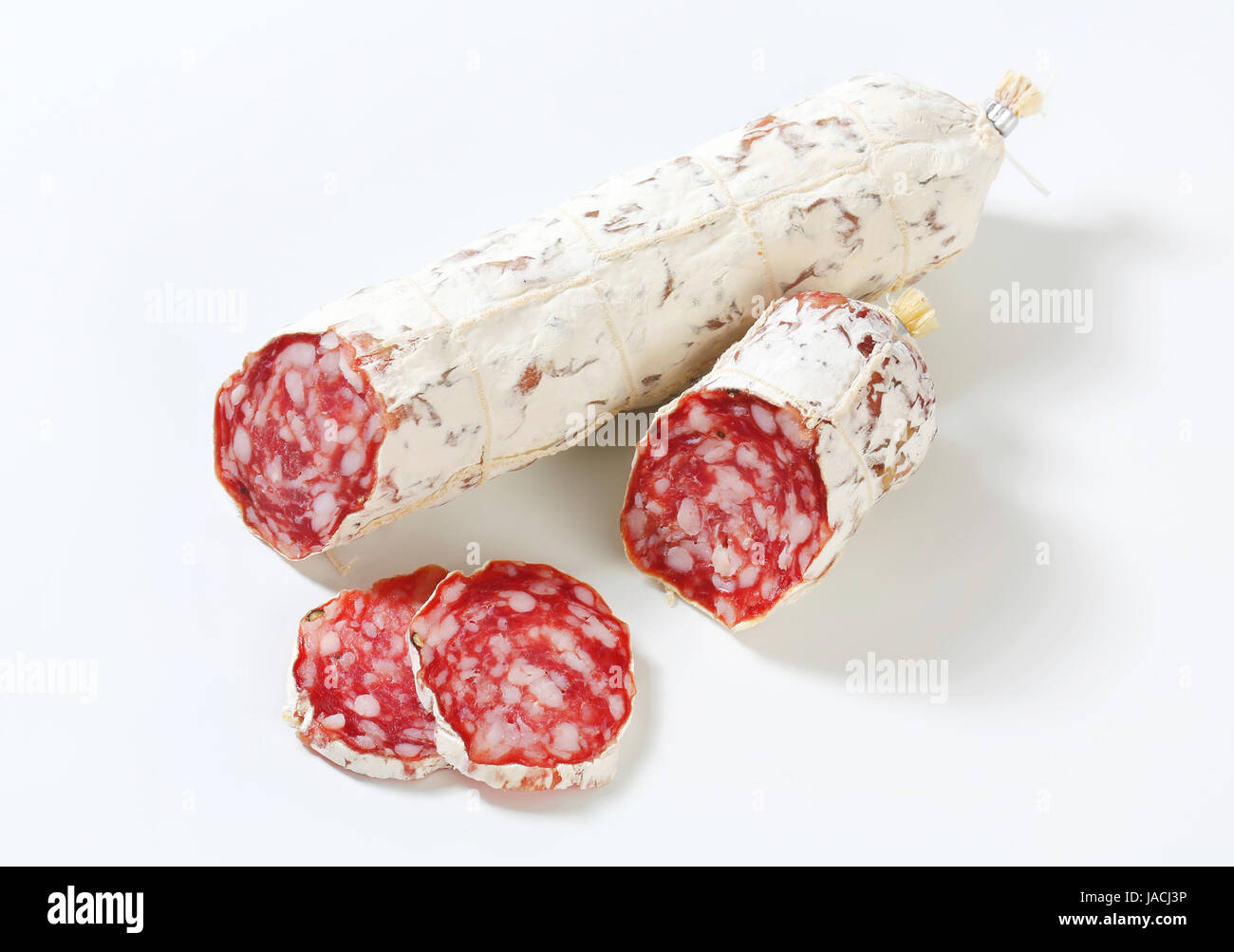 French Saucisson Sec - studio shot Stock Photo - Alamy