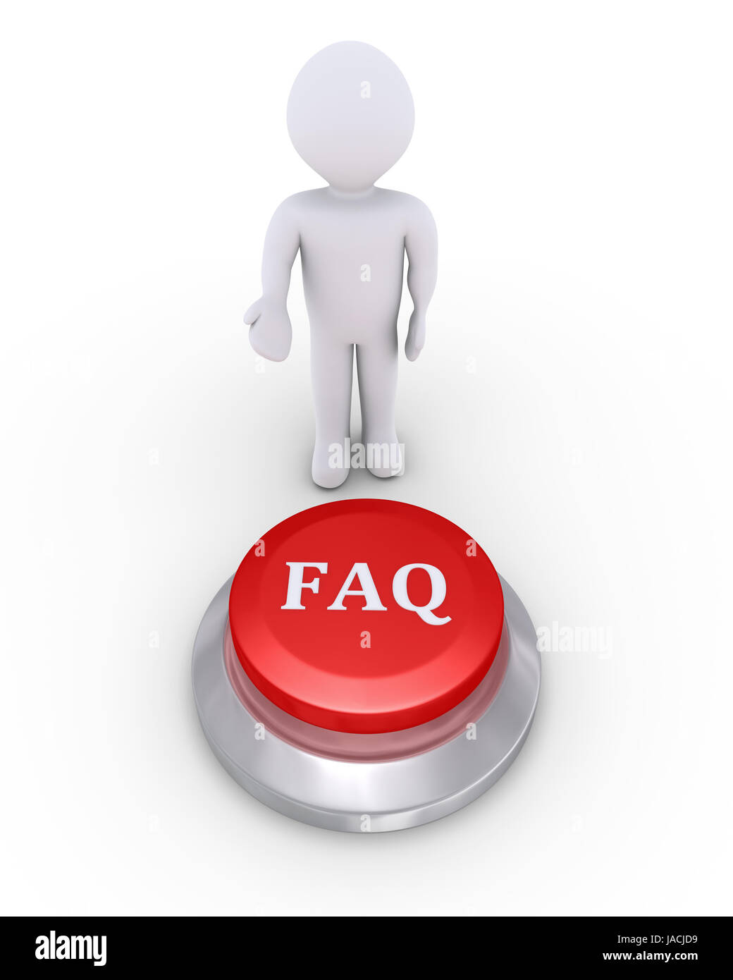 3d person is showing the FAQ button Stock Photo - Alamy