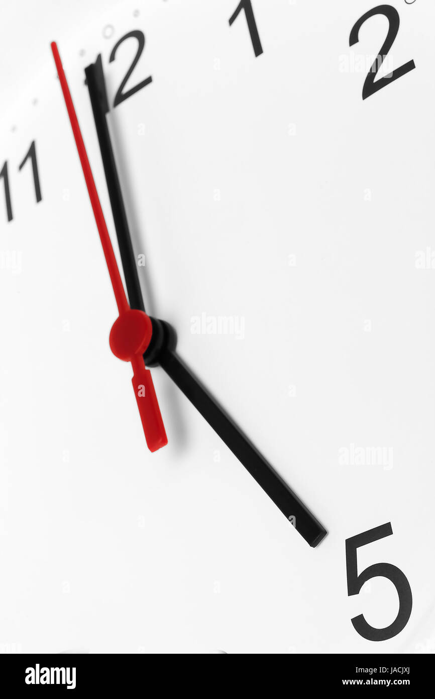 Clock face showing business working time on white background Stock ...