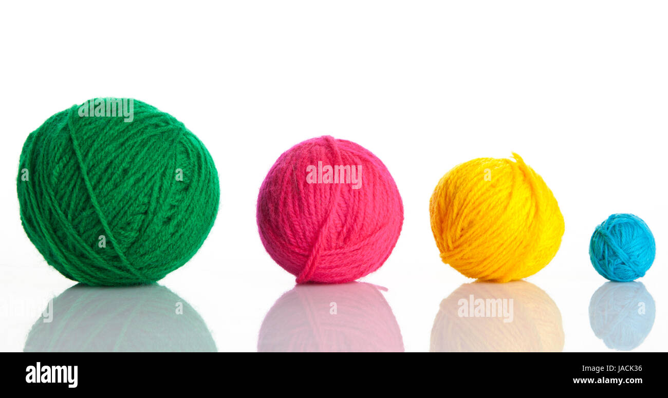 wool yarn ball isolated on white. ball of yarn for knitting Stock Photo ...