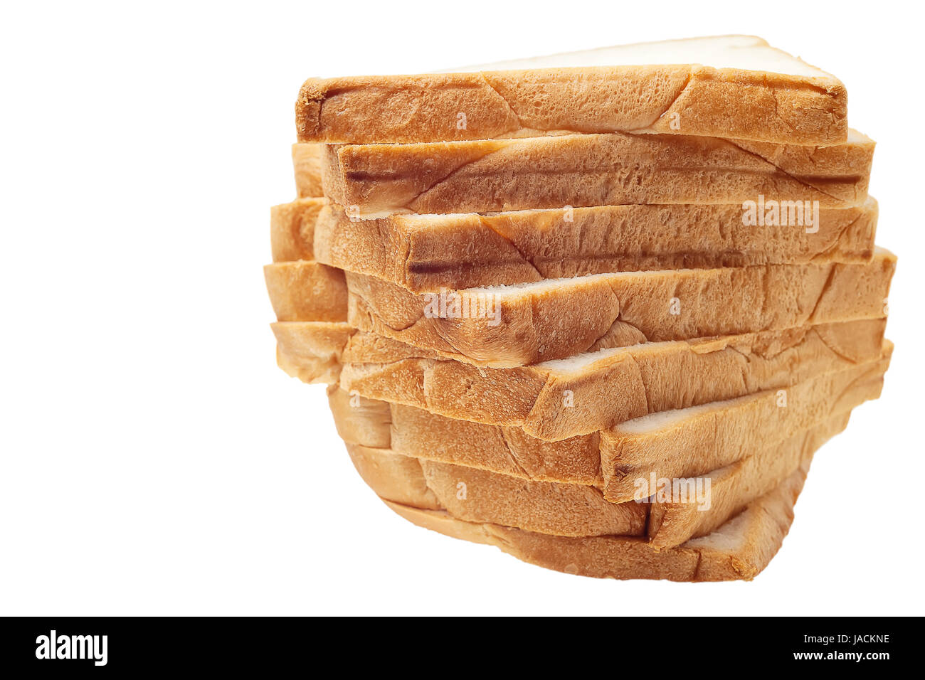 Brown stack of sliced bread on white background Stock Photo - Alamy