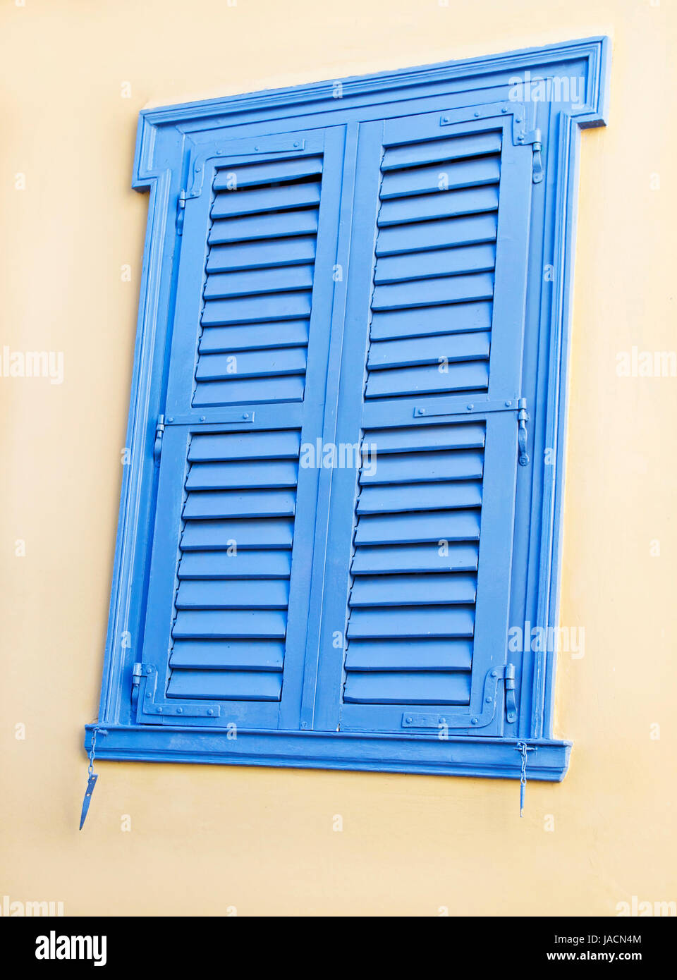 traditional blue window at Sifnos island Greece Stock Photo - Alamy