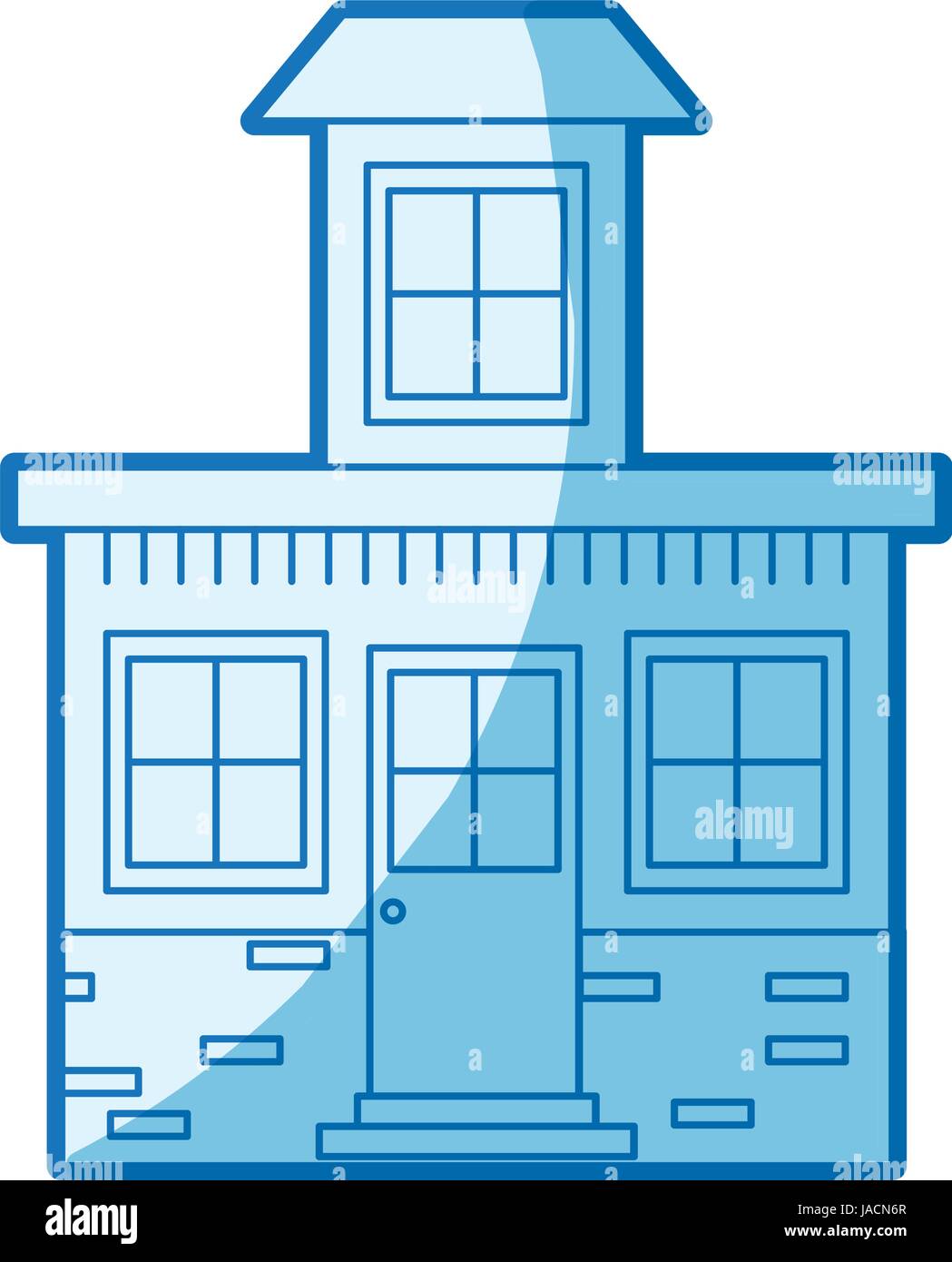 blue shading silhouette house with small attic Stock Vector Image & Art ...