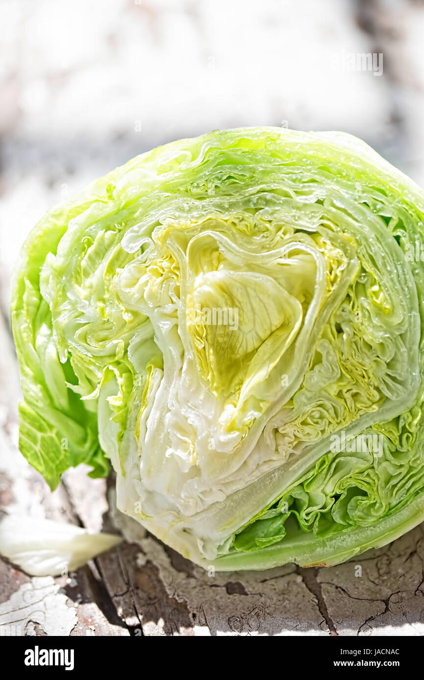Iceberg lettuce half Stock Photo - Alamy
