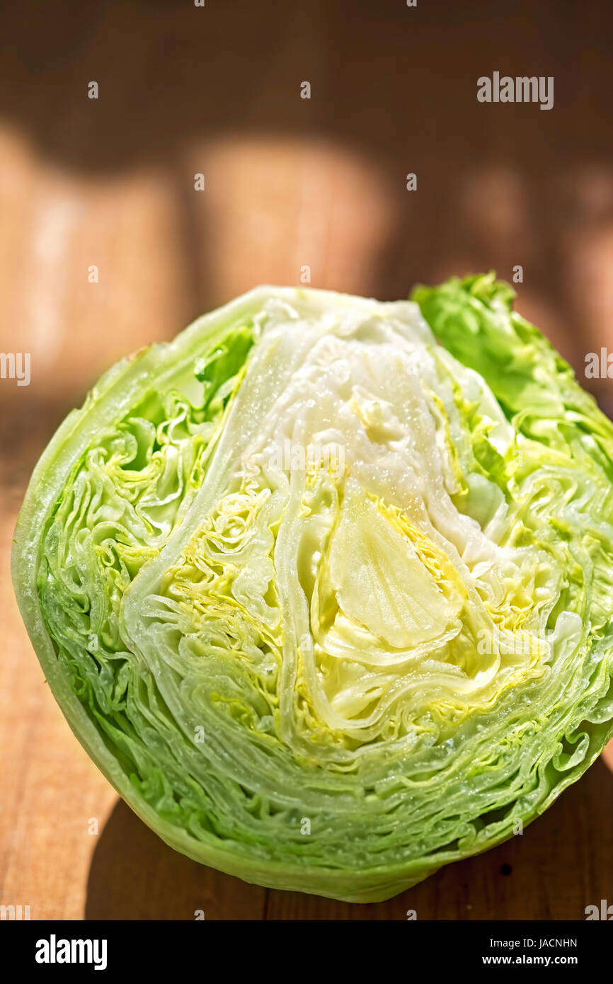 Iceberg lettuce half Stock Photo - Alamy