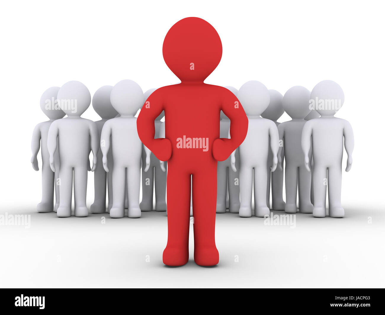 3d people in a group and their leader in front of them Stock Photo - Alamy