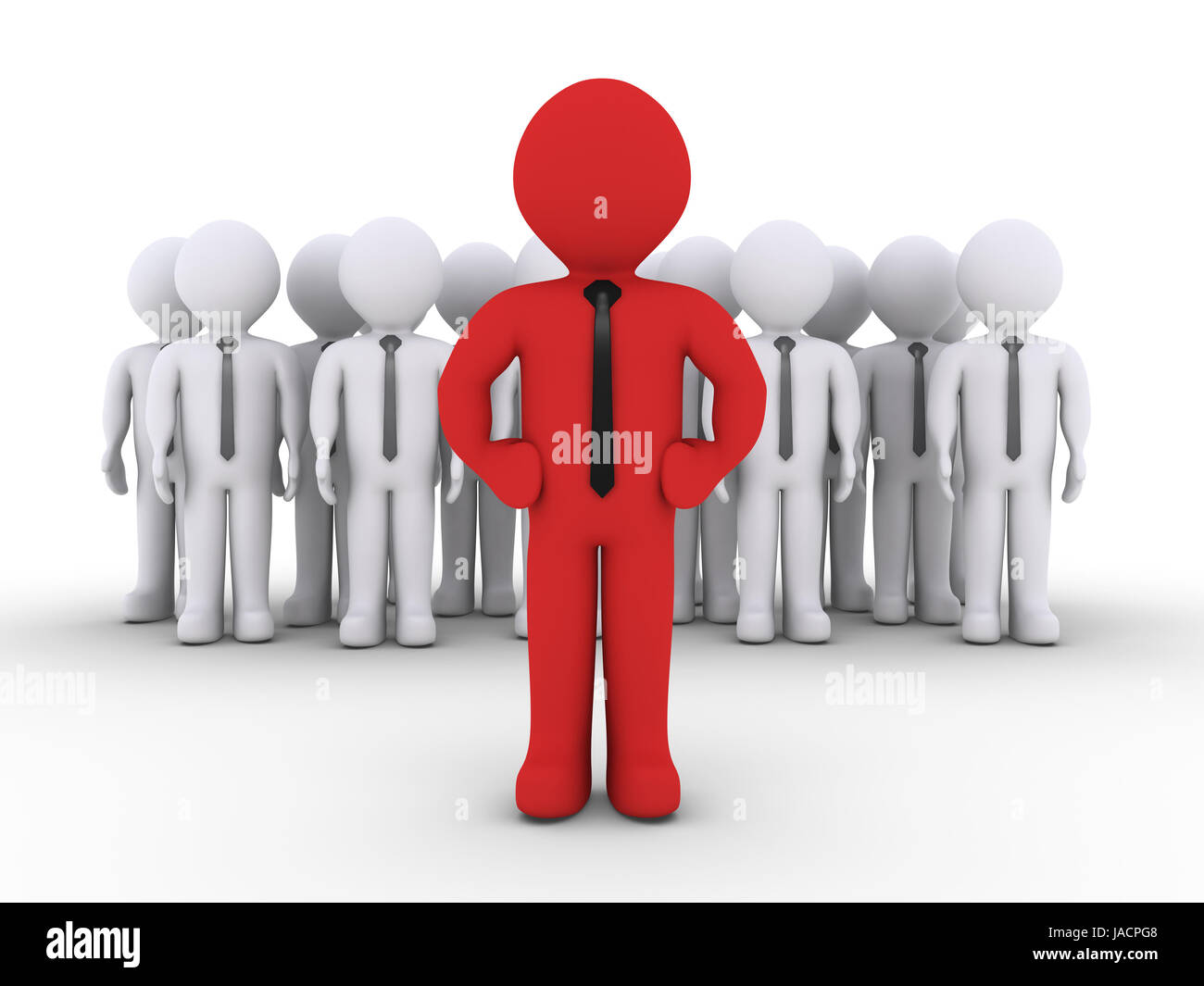 3d businessmen as a team and one is in front as the leader Stock Photo ...