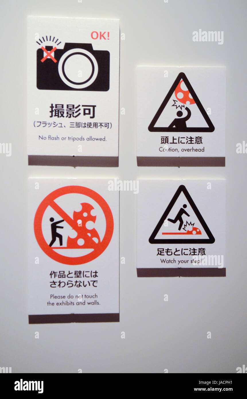 YAYOI KUSAMA - warning signs created for the exhibition 'Eternity of ...