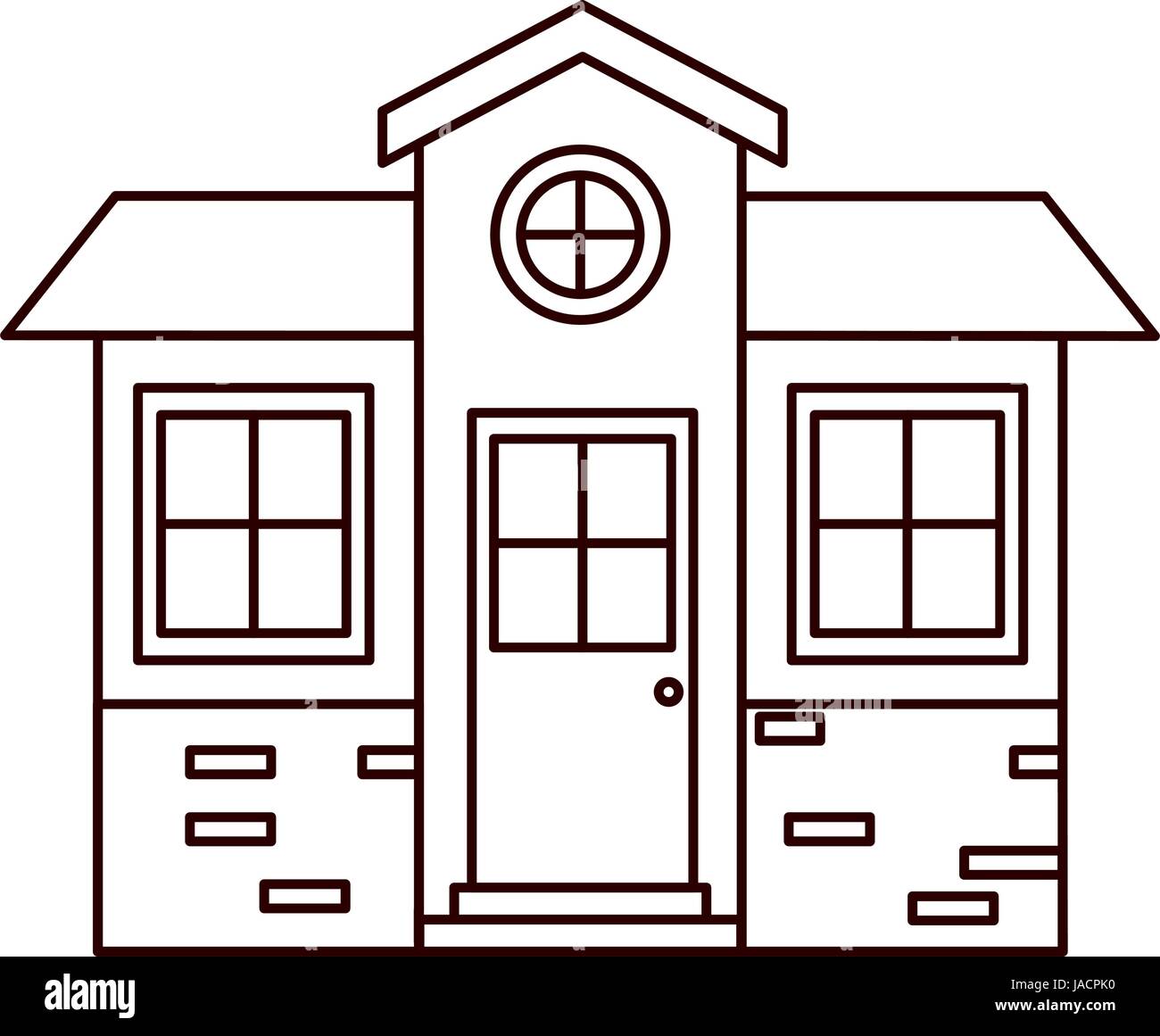 monochrome silhouette of small house facade Stock Vector Image & Art ...