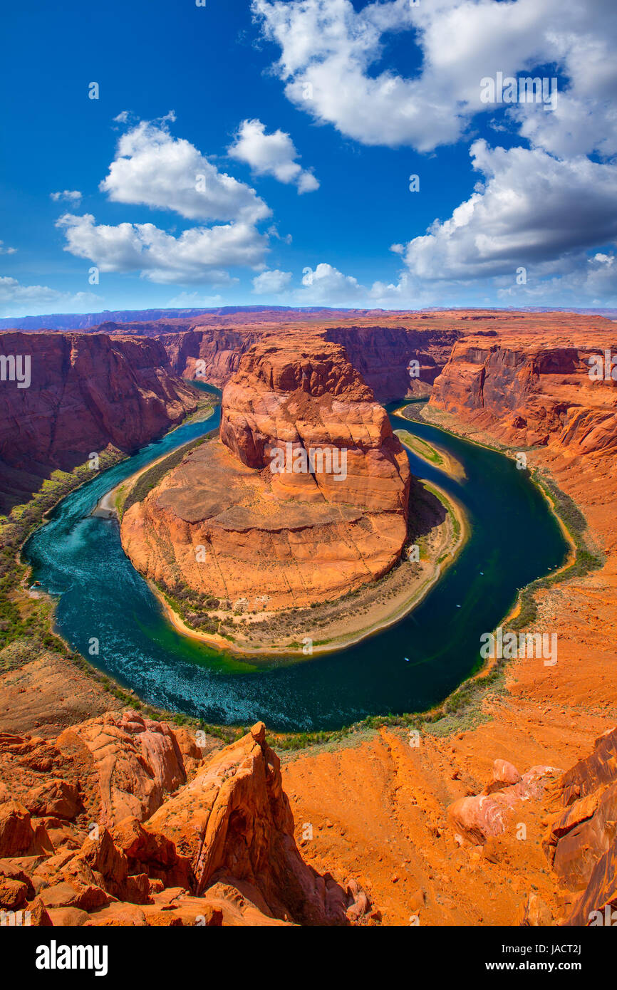 Arizona Horseshoe Bend meander of Colorado River in Glen Canyon Stock ...