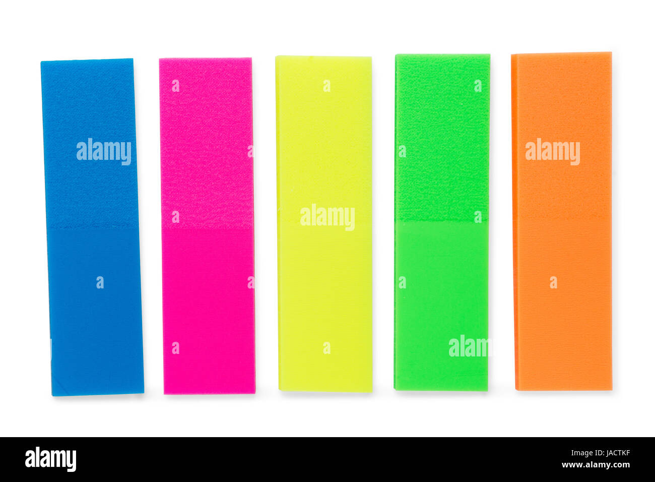 Colorful blank note sticker strips set. Isolated on white, clipping ...