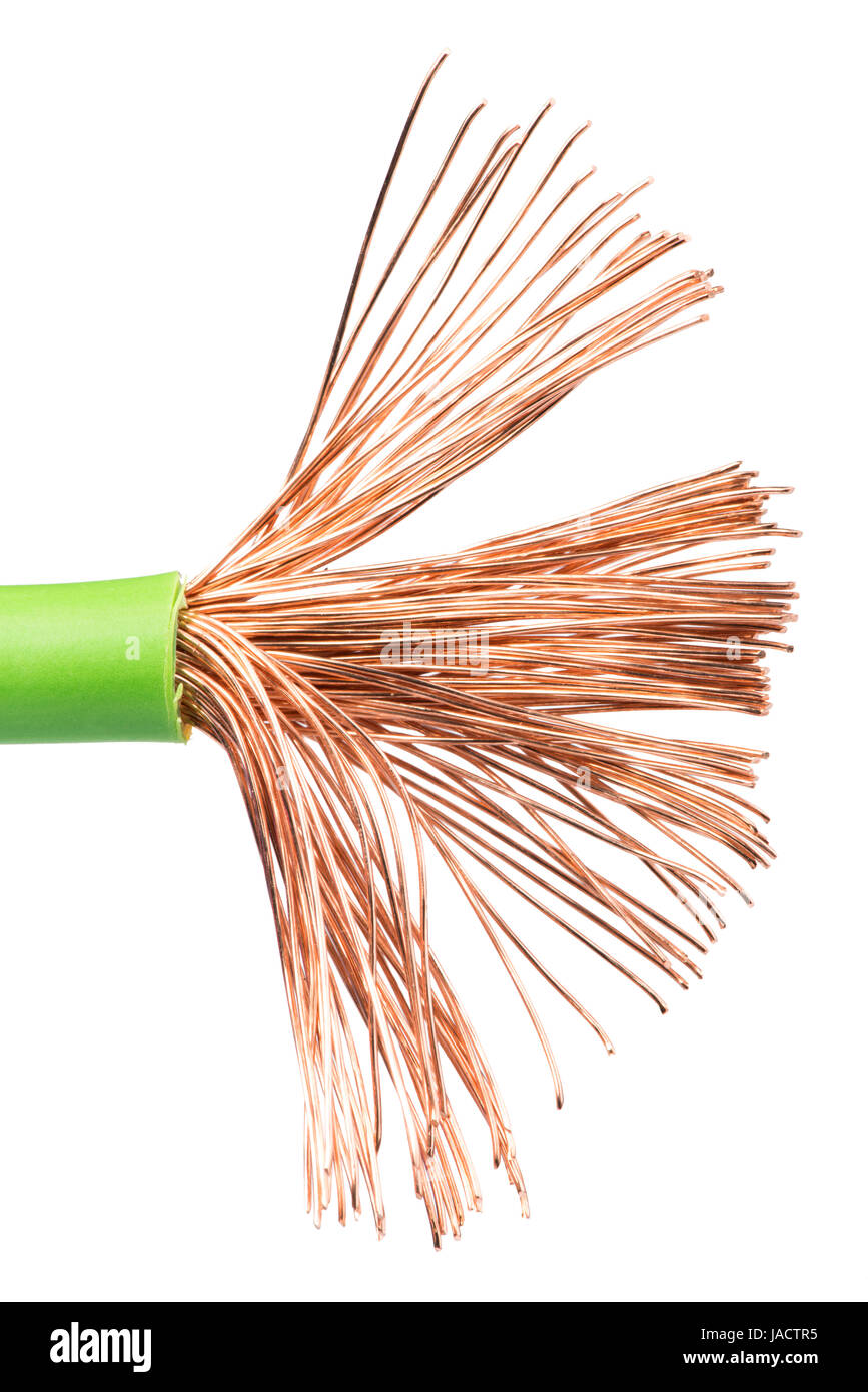 Exposed cables and wires. Studio shot white isolated Stock Photo - Alamy