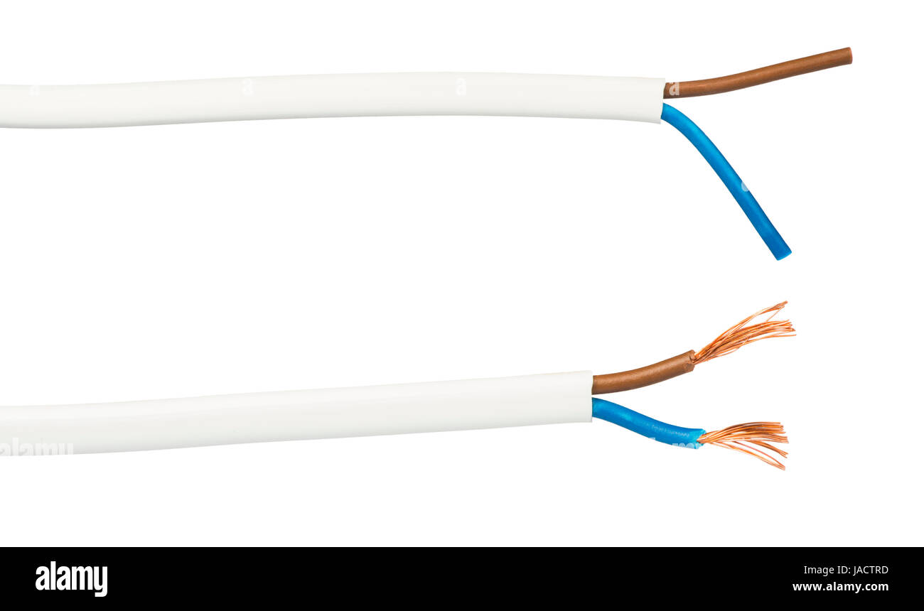 Exposed cables and wires. Studio shot white isolated Stock Photo - Alamy