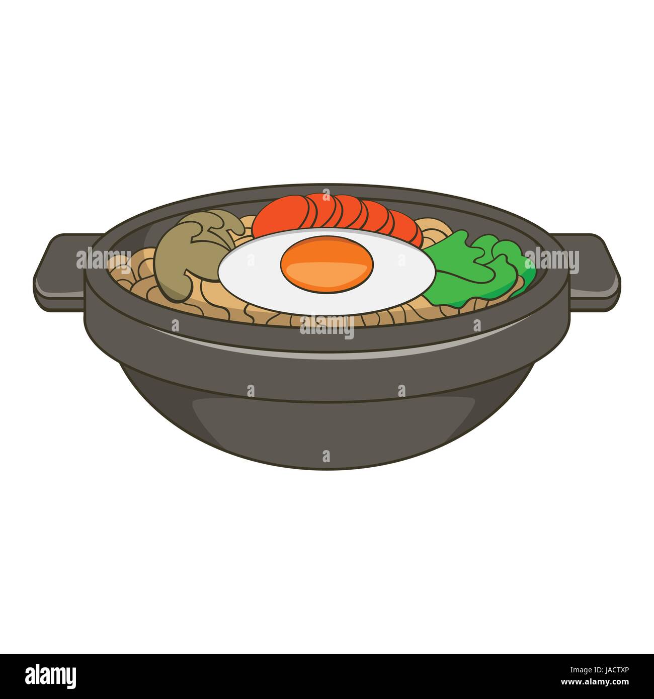 Bibimbap korean dish icon. Cartoon illustration of dish vector icon for ...