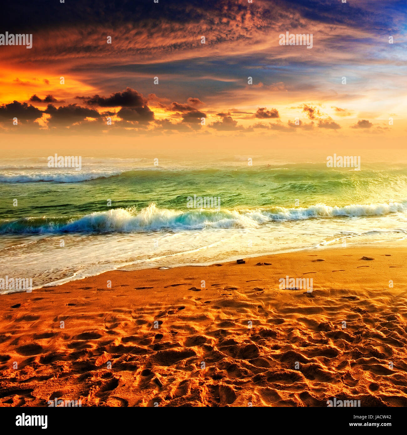 Spectacular sunset scene Stock Photo - Alamy