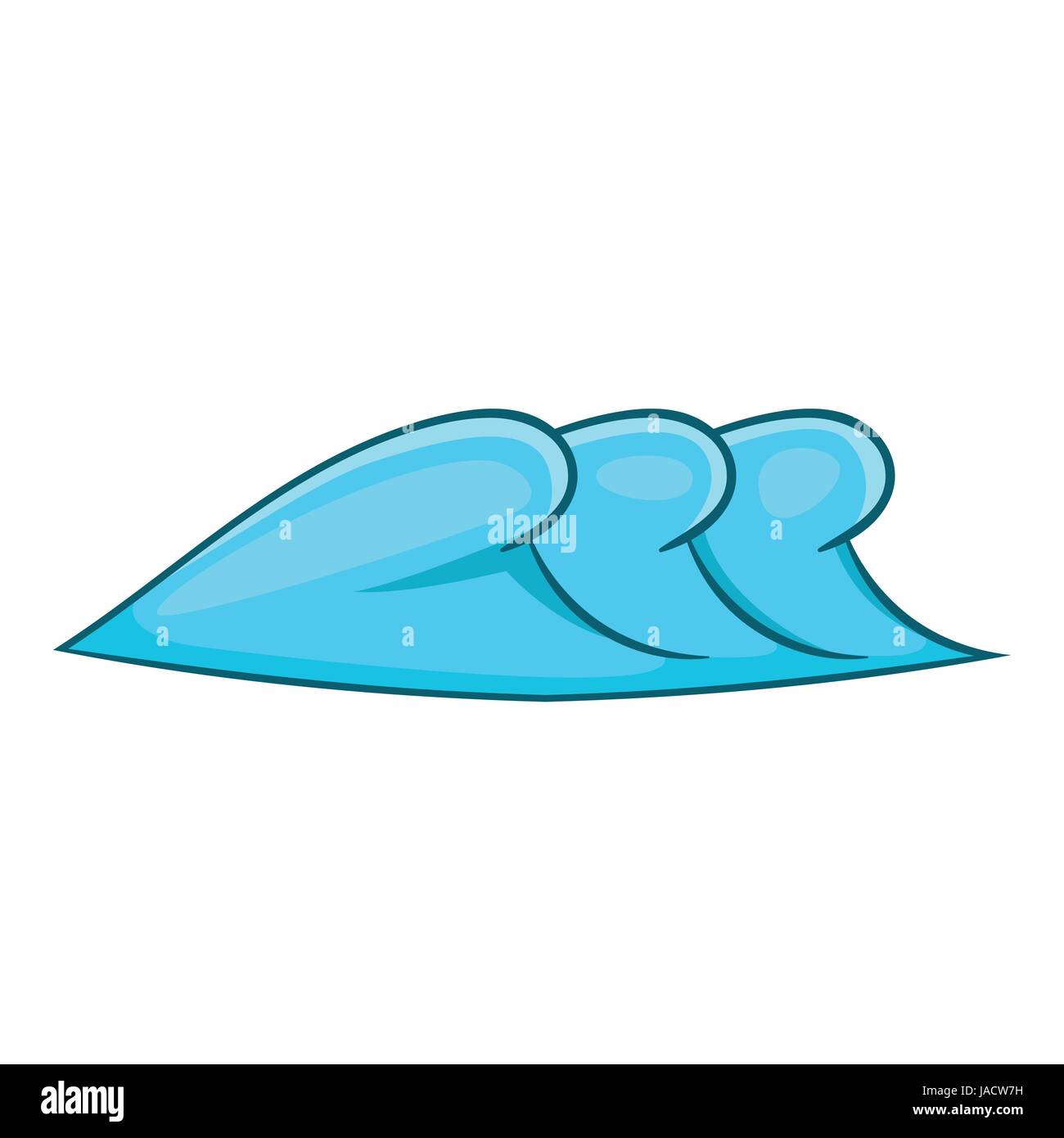 Three waves icon. Cartoon illustration of three waves vector icon for ...