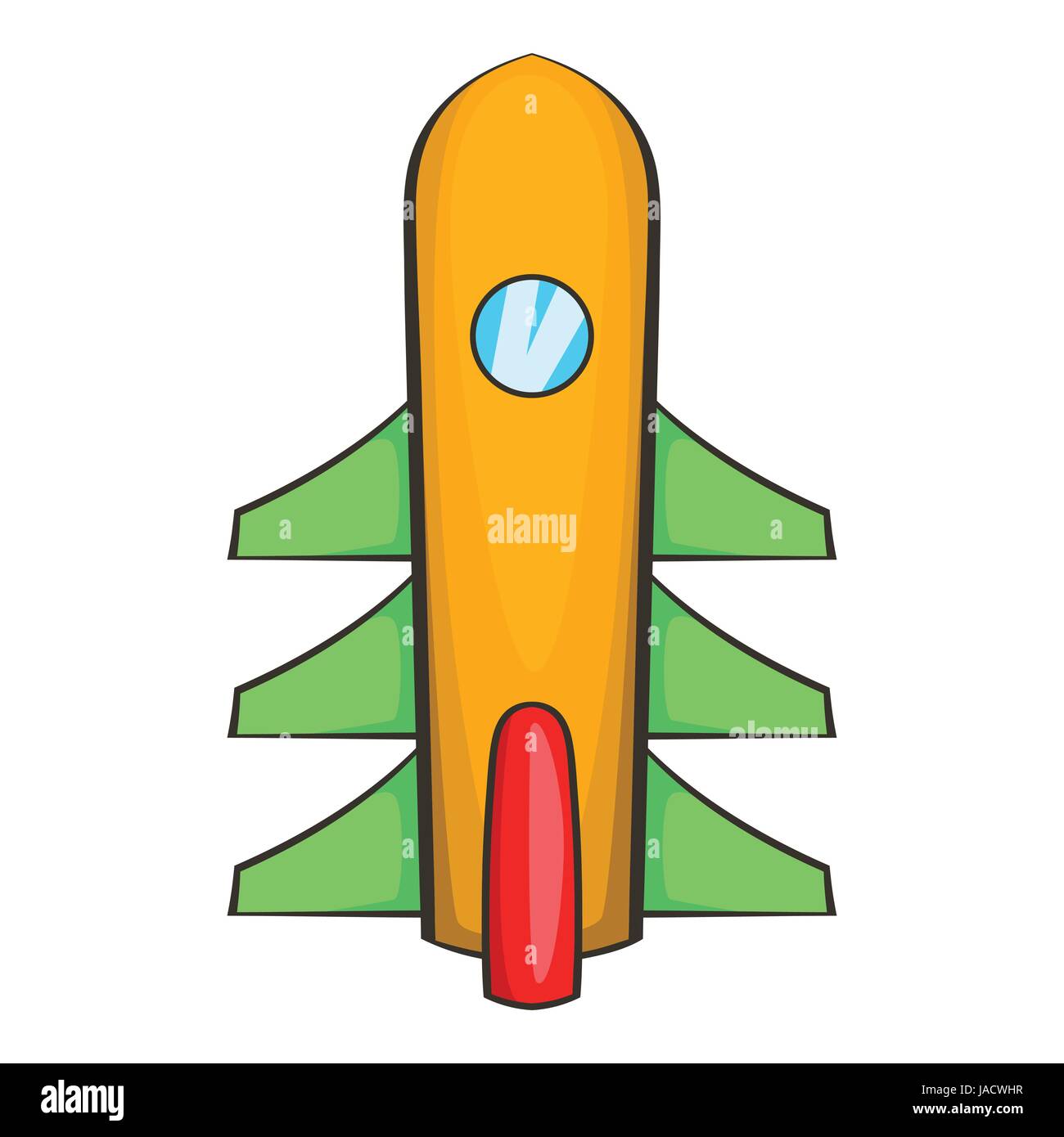 Aircraft rocket icon. Cartoon illustration of aircraft rocket vector ...
