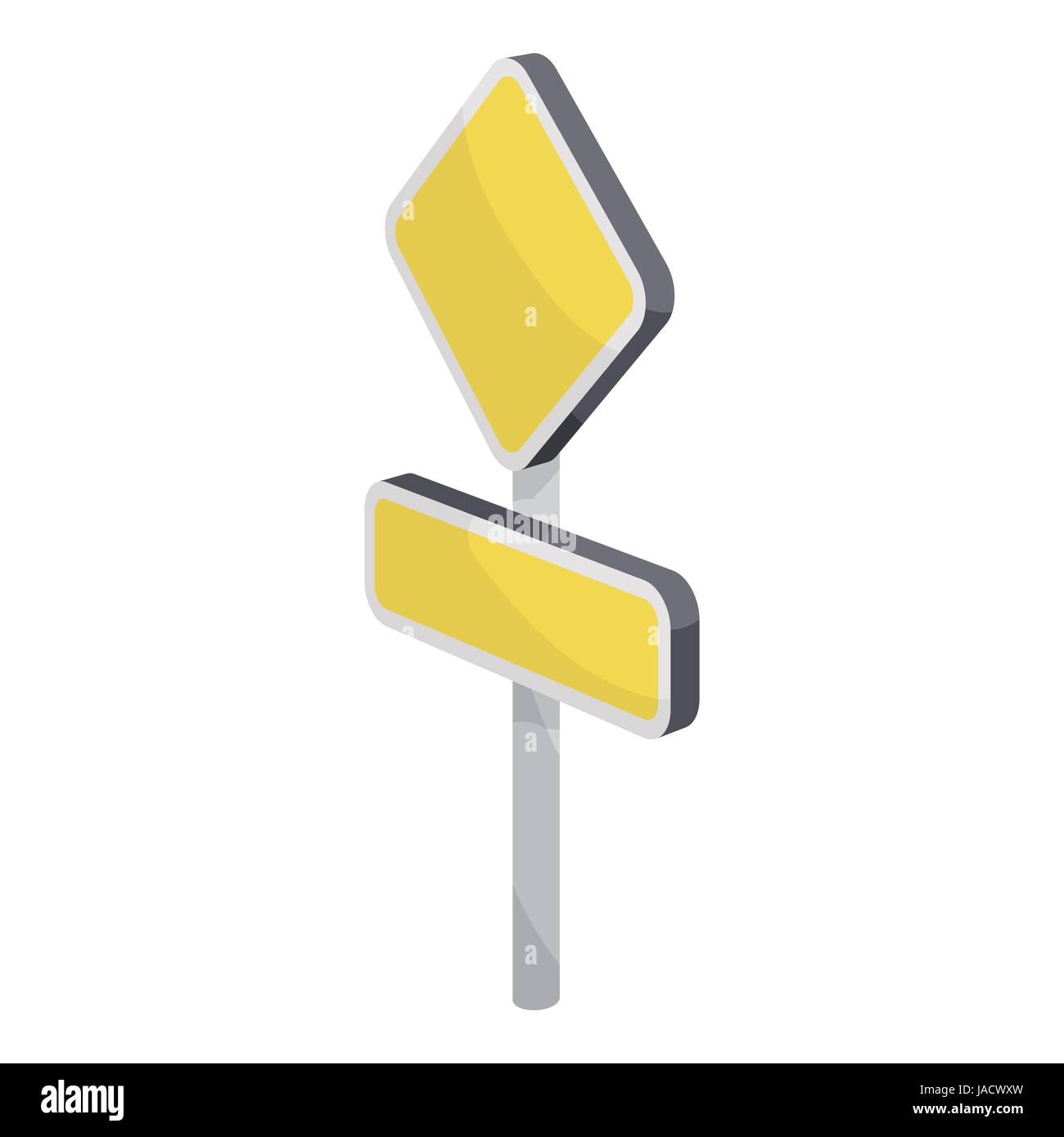 Yellow road sign icon. Cartoon illustration of yellow road sign vector ...
