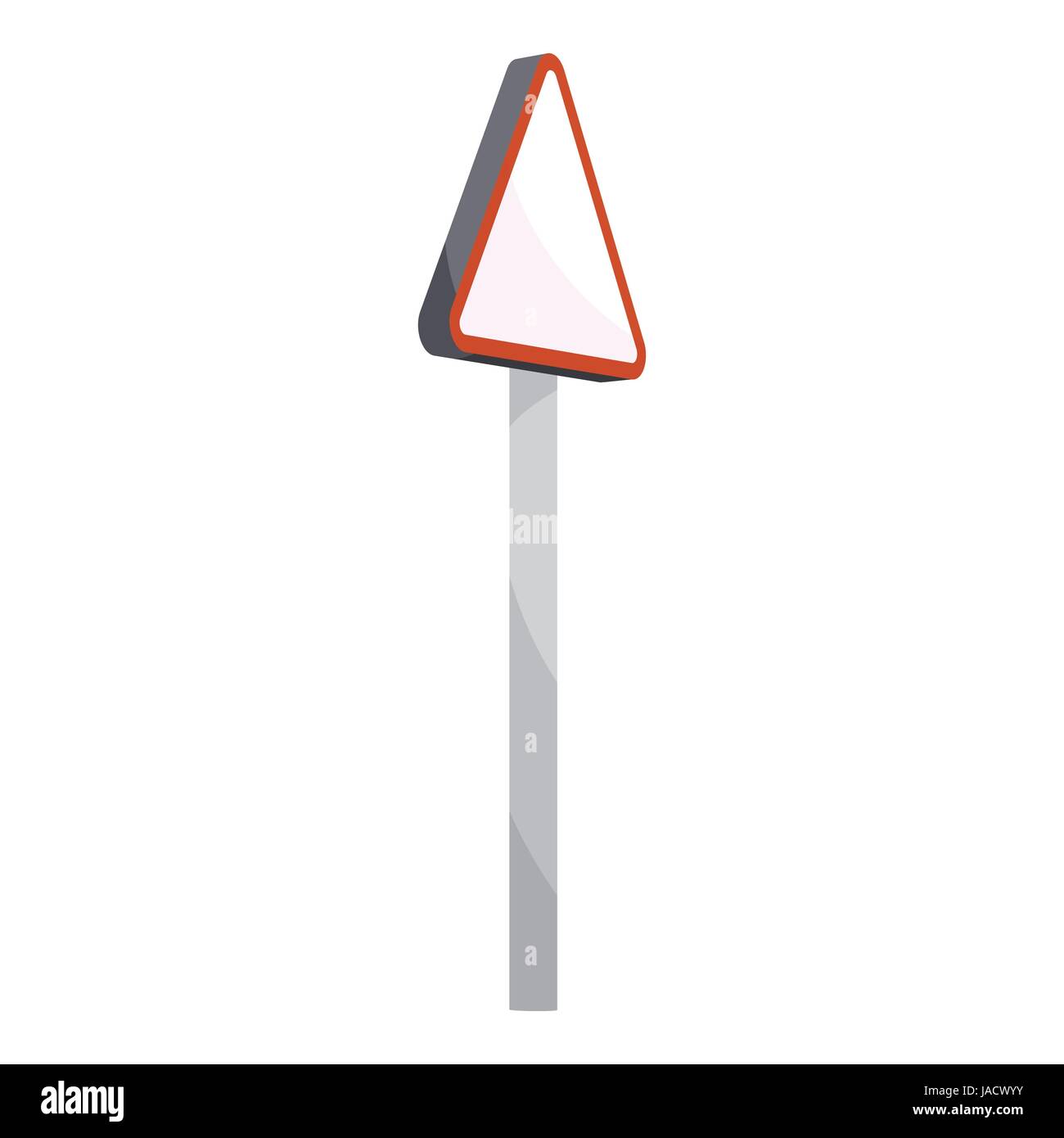 Road sign triangle with red rim icon. Cartoon illustration of road sign ...