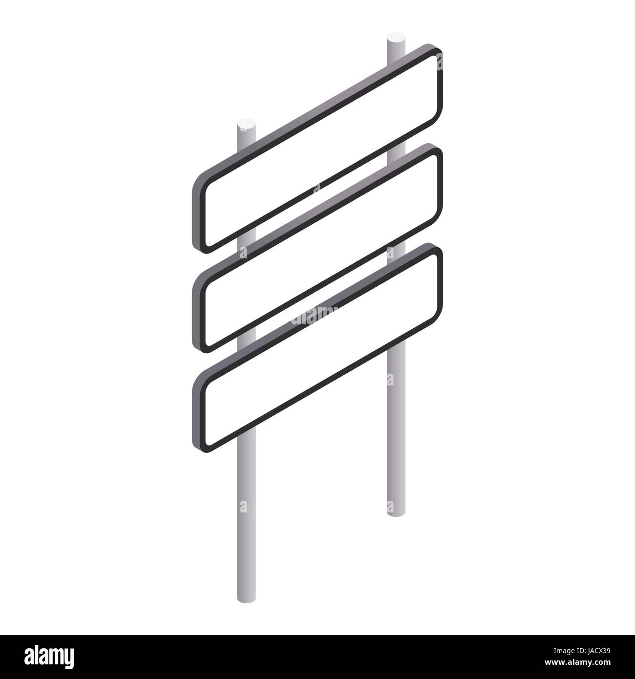 Road signpost with three signs icon. Isometric 3d illustration of road ...