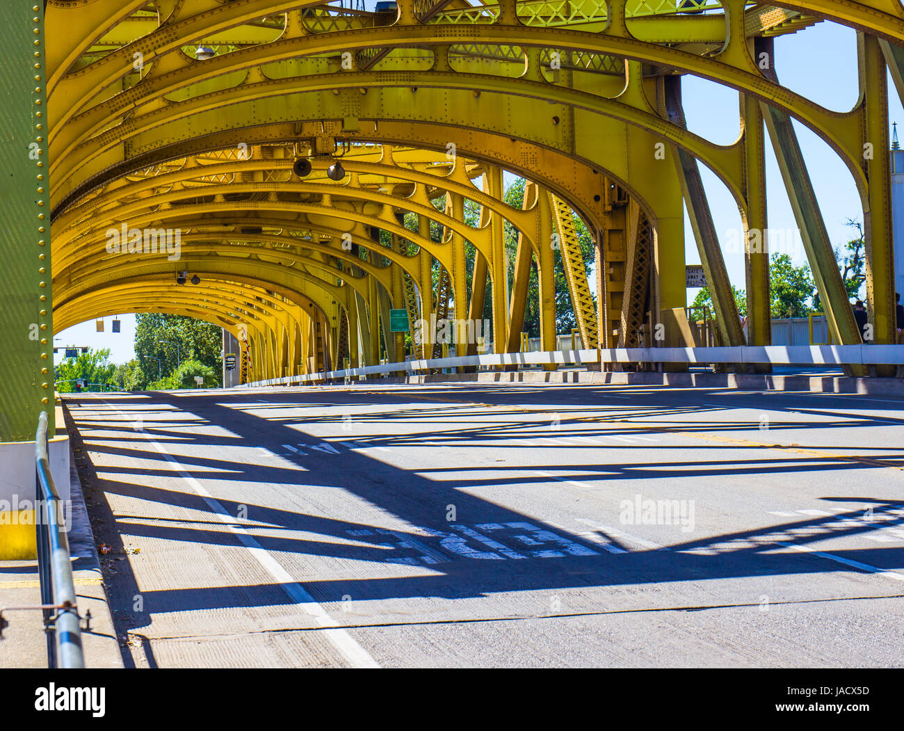 Curved Iron Girders On Traffic Bridge Stock Photo - Alamy