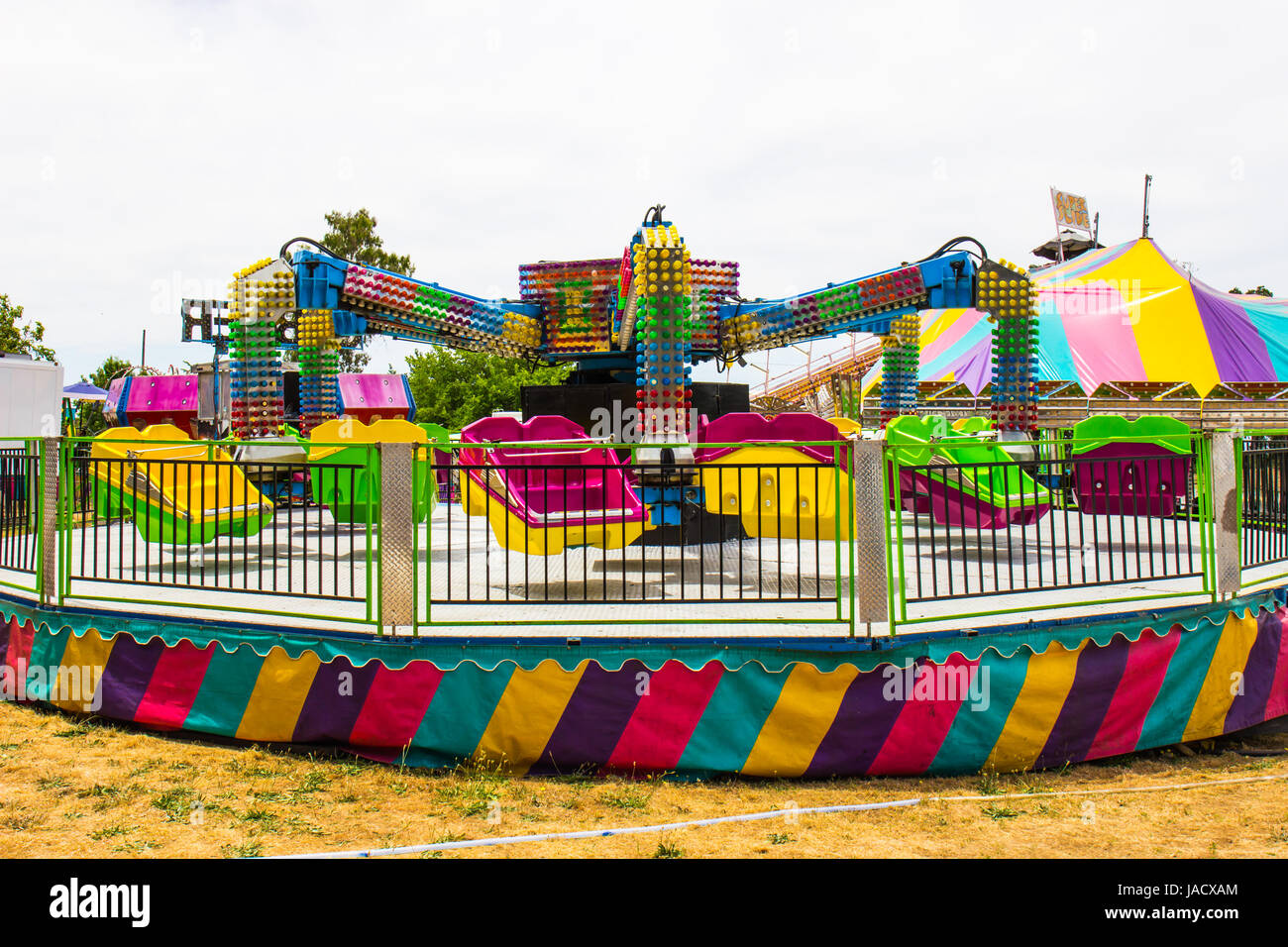 Spinning Ride At Small County Fair Stock Photo - Alamy