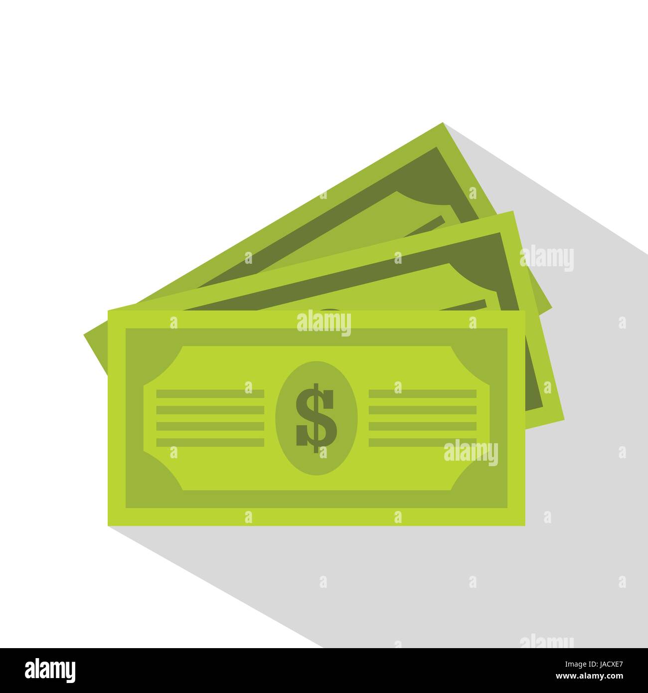 Three dollar bills icon. Flat illustration of three dollar bills vector ...