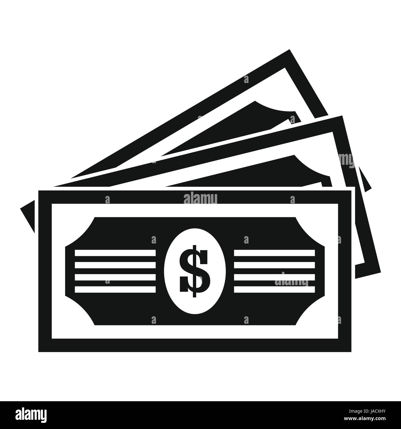 Three dollar bills icon. Simple illustration of three dollar bills ...