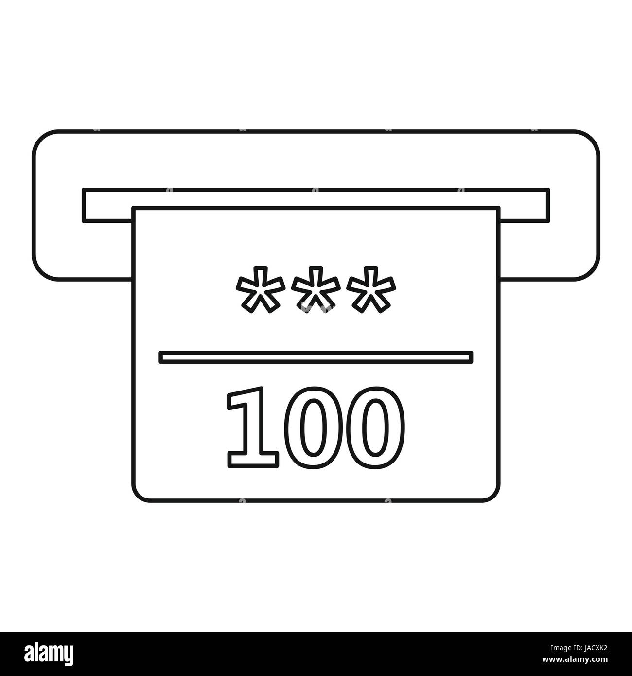 Winning cheque in casino icon. Outline illustration of winning cheque ...