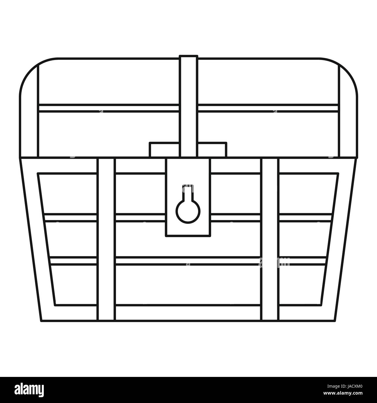 Chest icon. Outline illustration of chest vector icon for web Stock ...