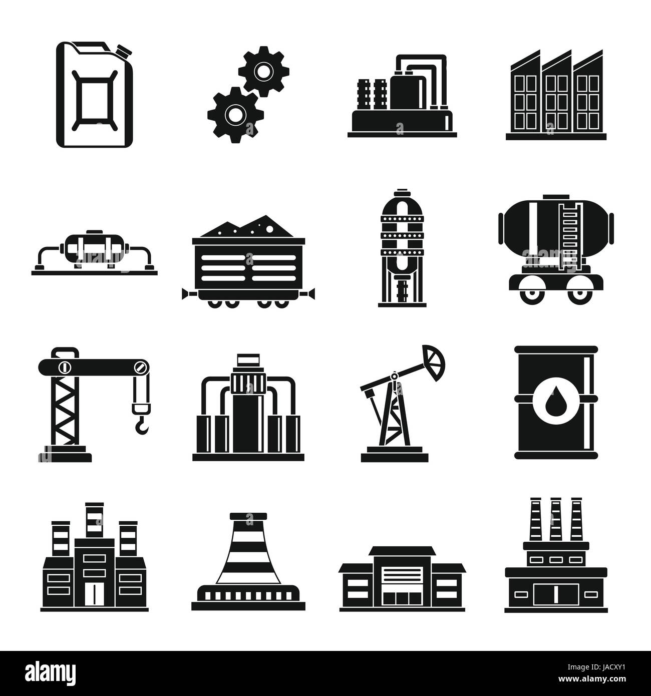 Industry icons set. Simple illustration of 16 industry vector icons for ...