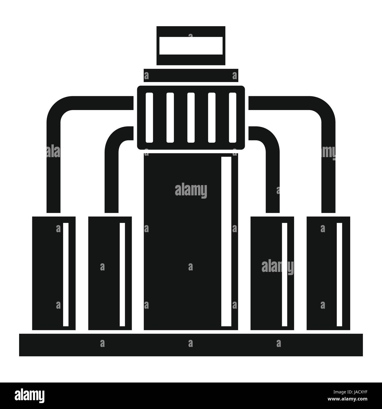 Oil refining icon. Simple illustration of oil refining vector icon for ...