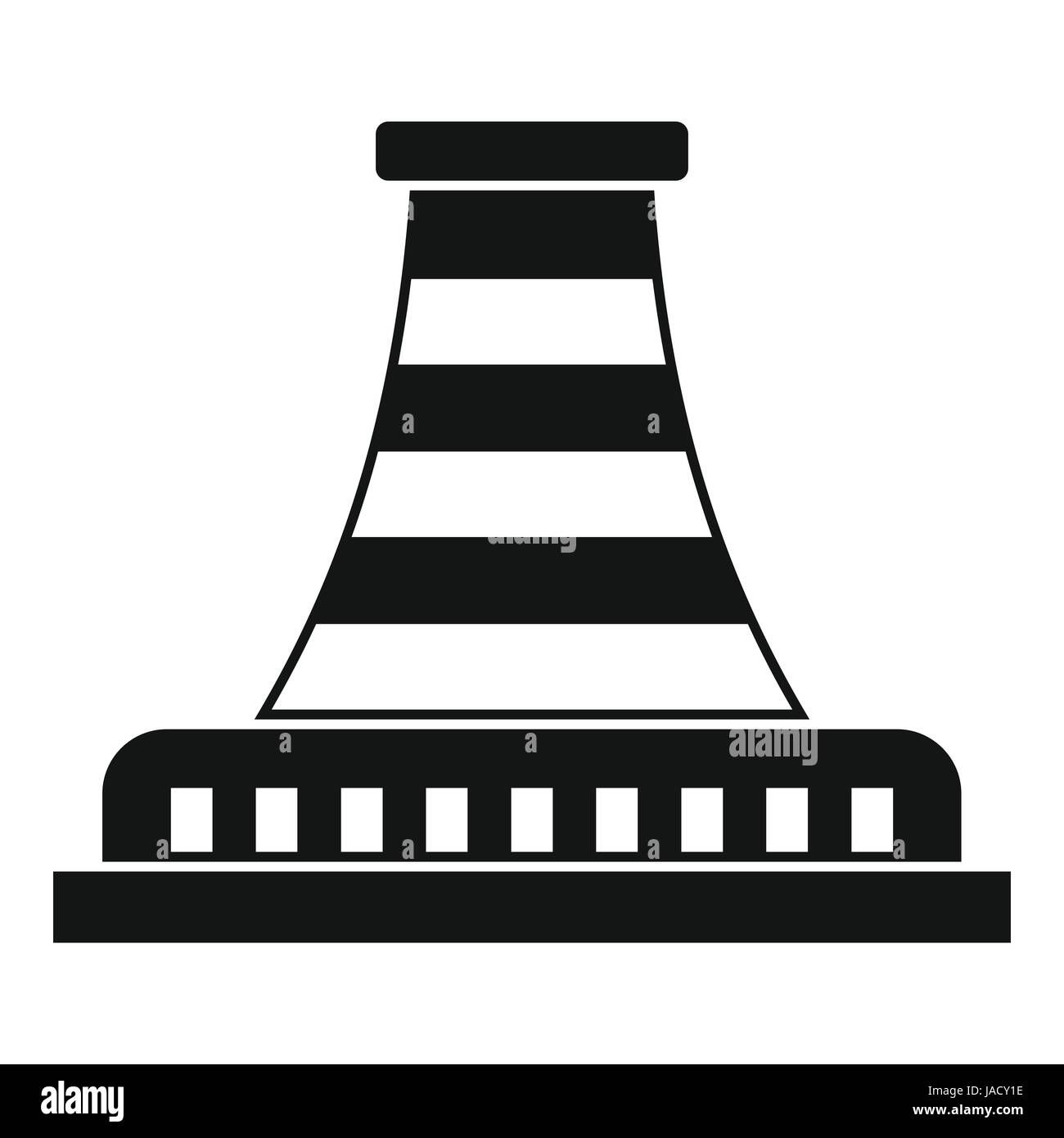 Refinery with pipe icon. Simple illustration of refinery with pipe ...