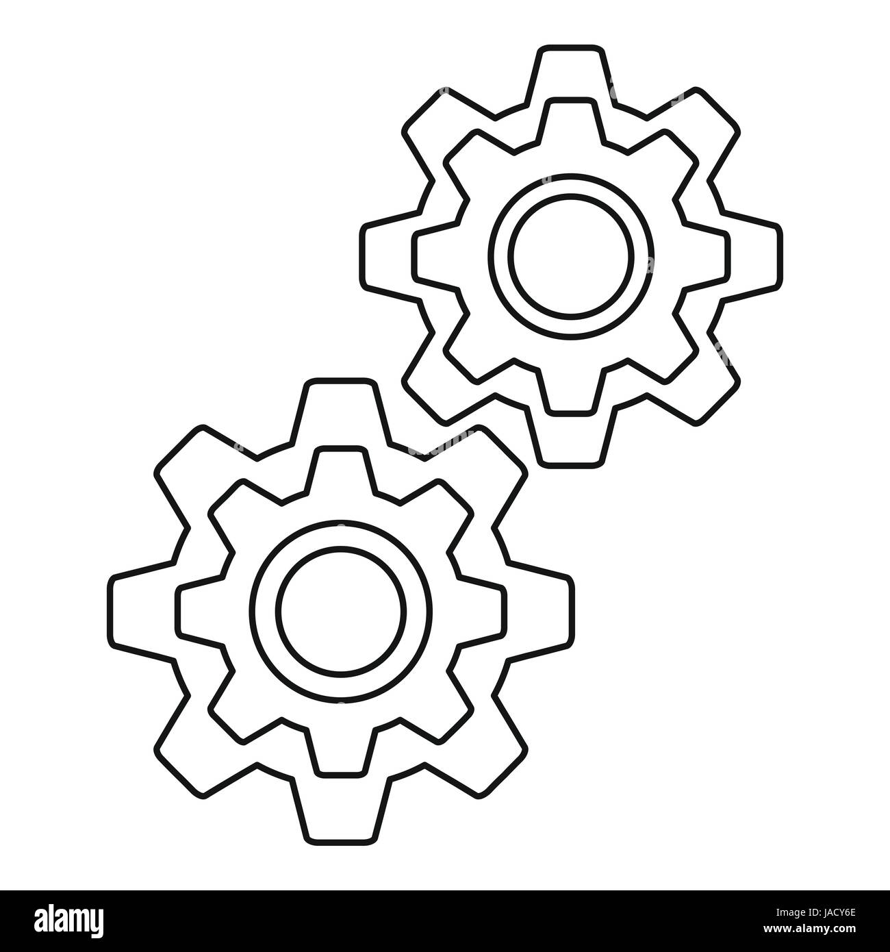 Gear icon. Outline illustration of gear vector icon for web Stock ...